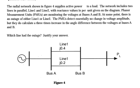 Solved The radial network shown in figure 4 supplies active | Chegg.com