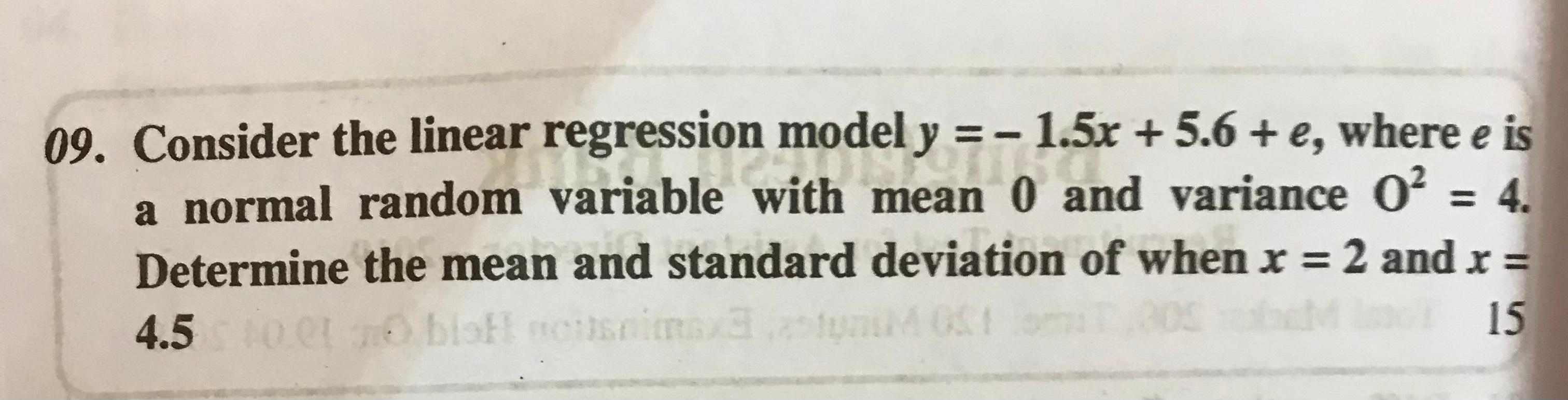 Solved 09. Consider the linear regression model | Chegg.com