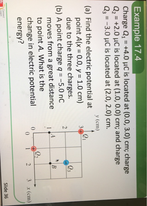 Solved Example 17.4 Charge Q1 +4.0 uC is located at (0.0, | Chegg.com