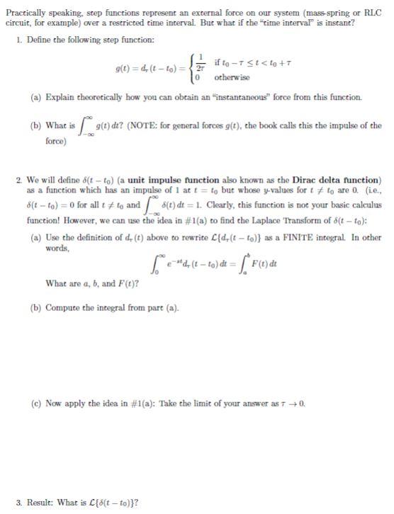 Solved Practically speaking, step functions represent an | Chegg.com