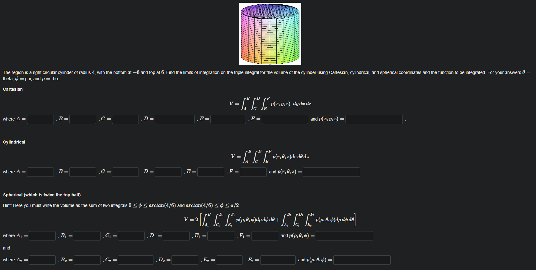 Solved theta, φ= ﻿phi, and ρ= ﻿rhoCartesianwhere | Chegg.com