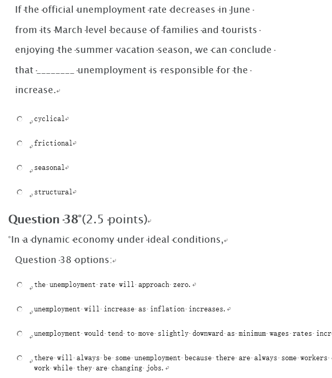 Solved If the official unemployment-rate decreases in June. | Chegg.com