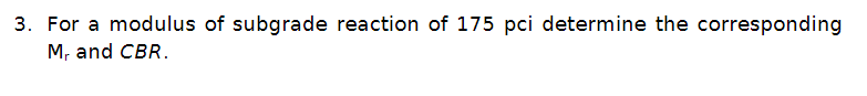 Solved 3. For a modulus of subgrade reaction of 175 pci | Chegg.com