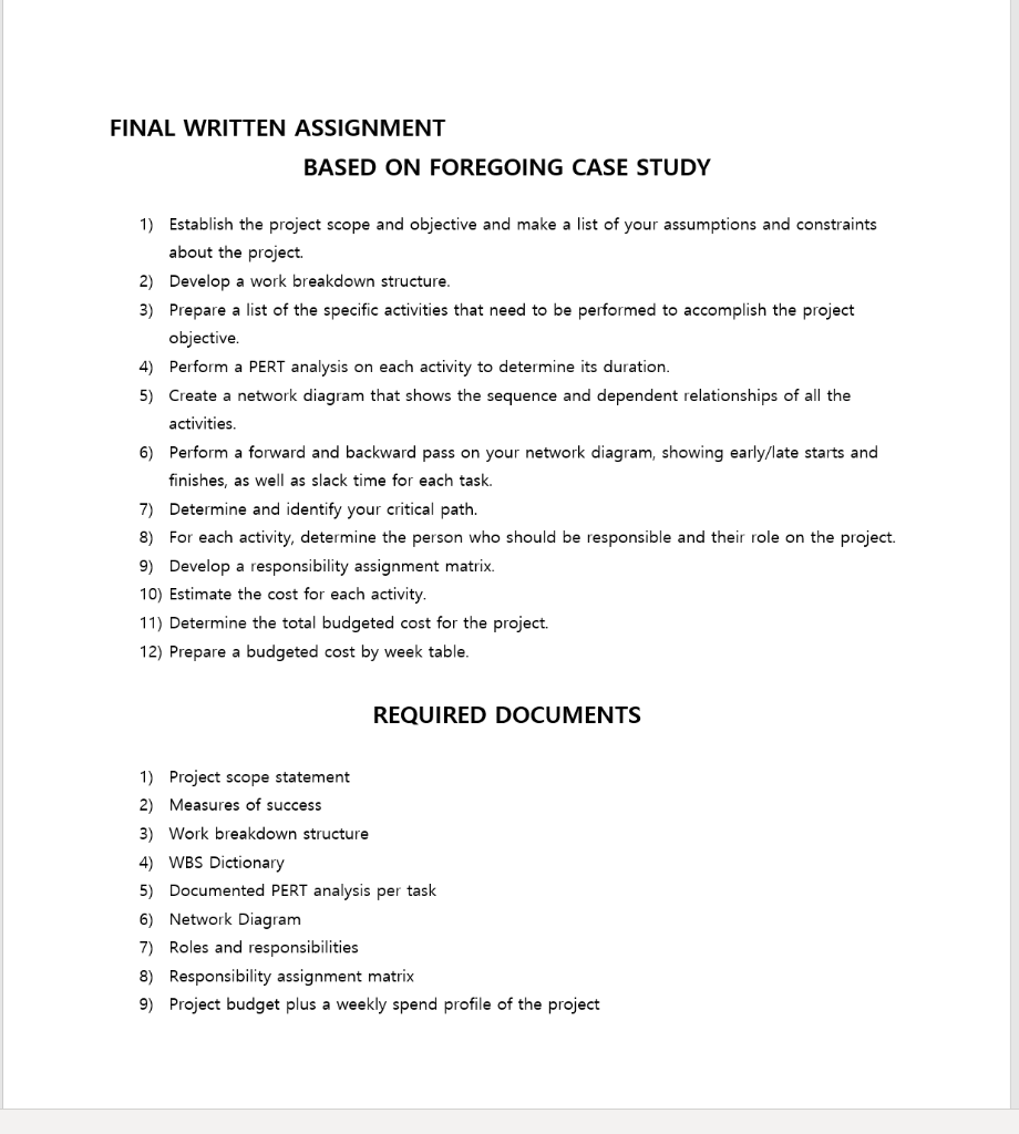 CASE STUDY – Group Assignment & Presentation "A | Chegg.com