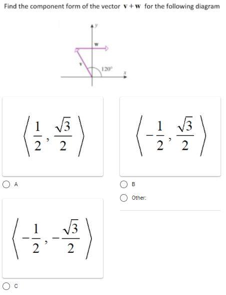 Solved Find the component form of the vector v + w for the | Chegg.com