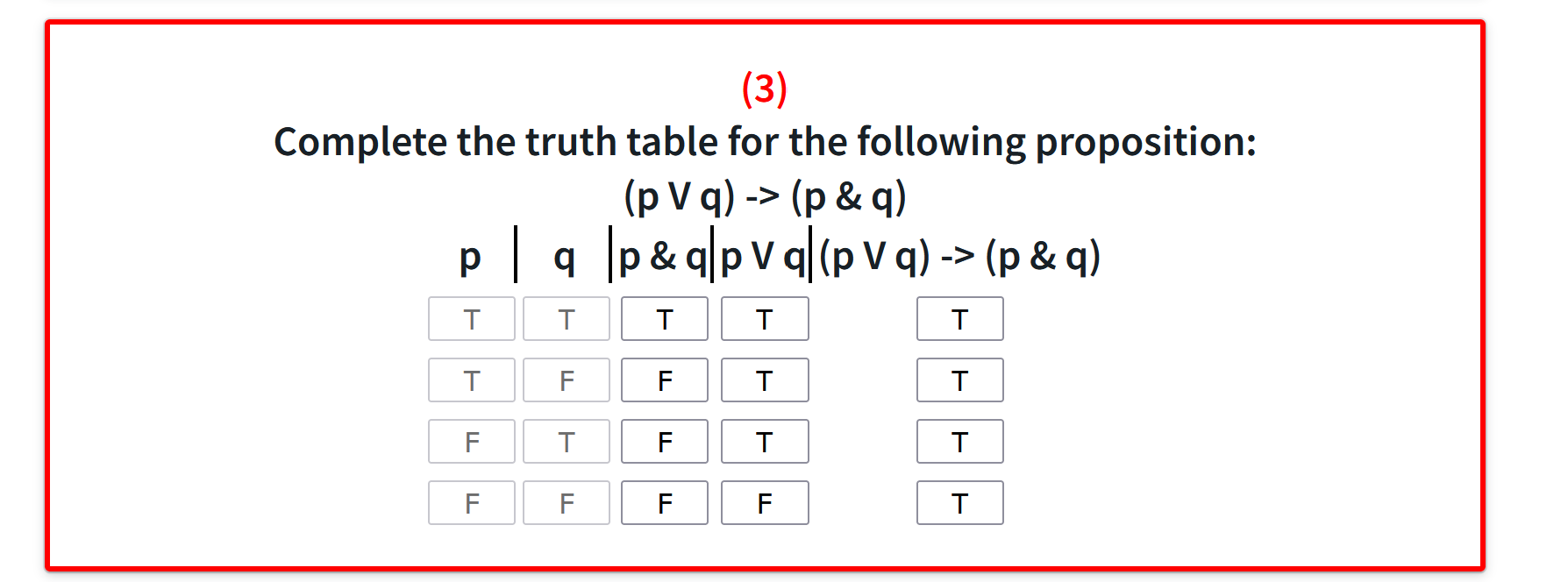 Solved Complete the truth table for the following | Chegg.com