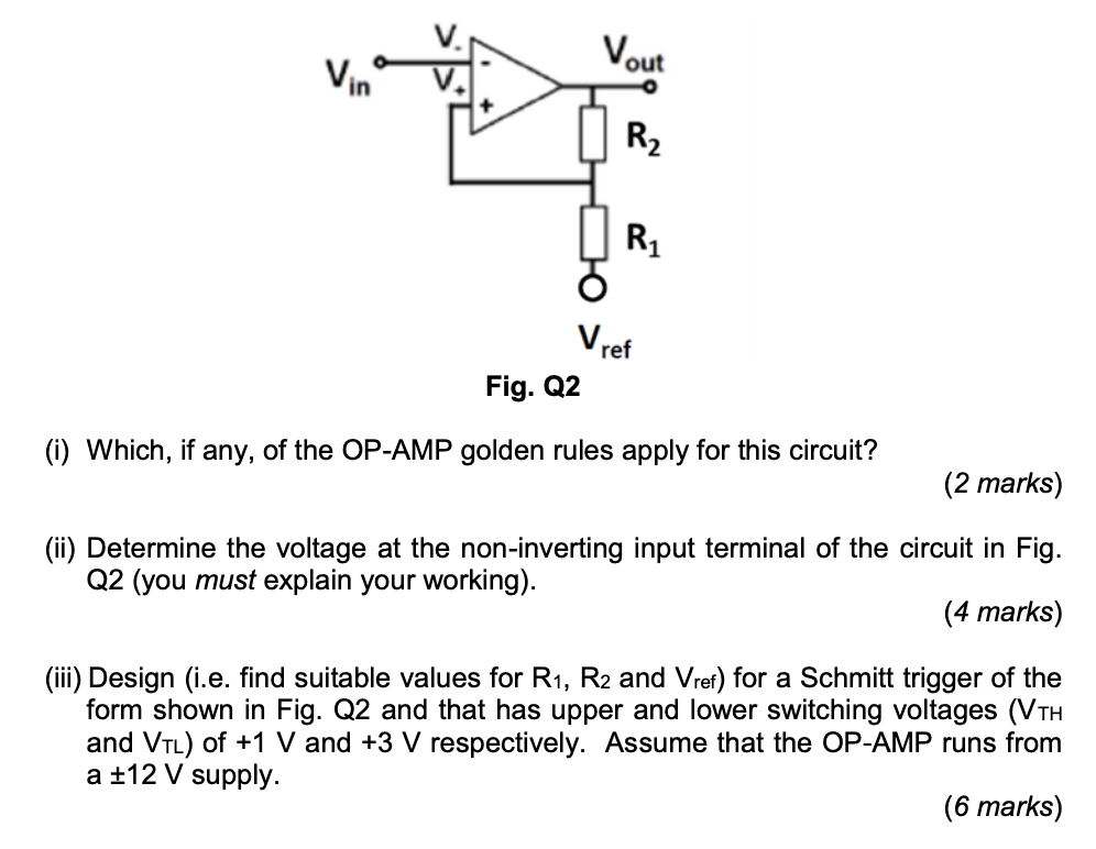 Solved (i) Which, if any, of the OP-AMP golden rules apply | Chegg.com