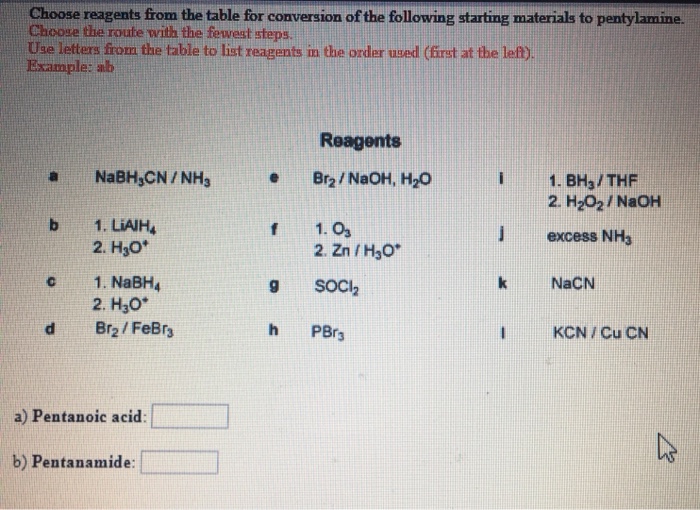 Solved Choose reagents from the table for conversion of the | Chegg.com