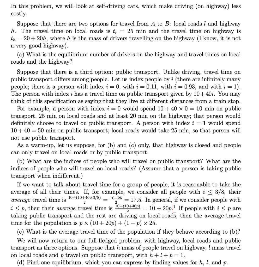 Solved In this problem, we will look at self-driving cars, | Chegg.com