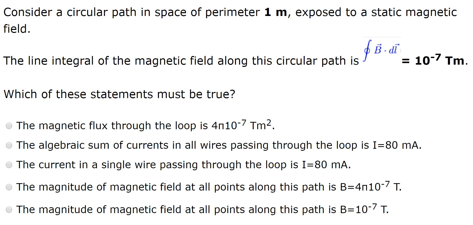 Solved Consider a circular path in space of perimeter 1 m, | Chegg.com
