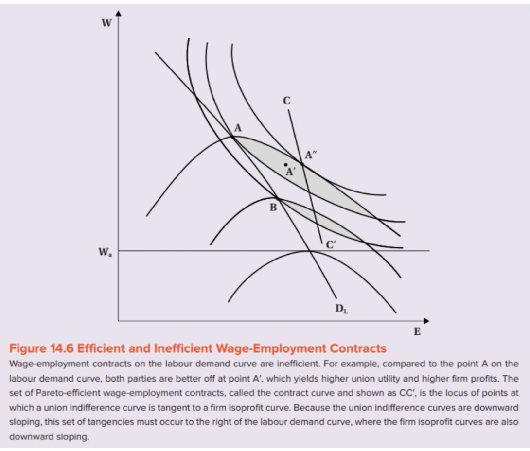 Solved Figure 14.6 Efficient and Inefficient Wage-Employment | Chegg.com