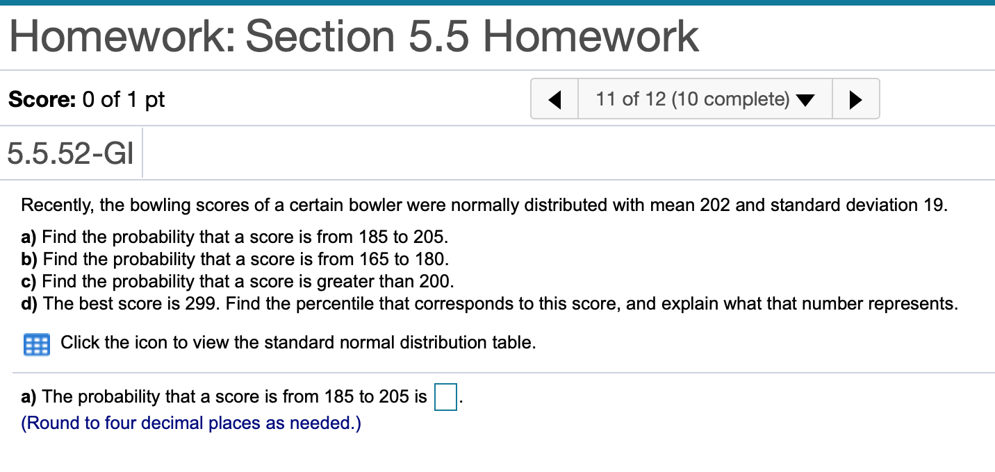 Solved Homework: Section 5.5 Homework Score: 0 of 1 pt 11 of | Chegg.com