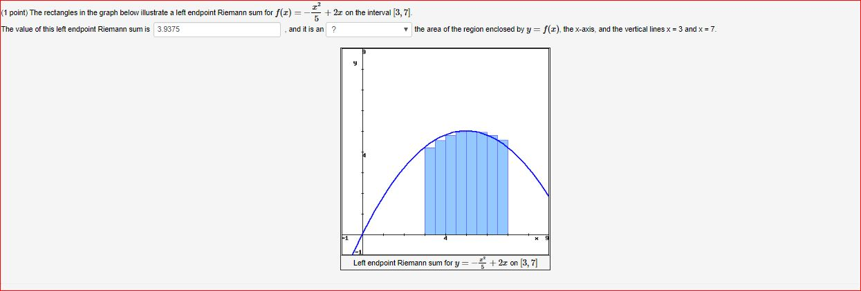 Solved (1 point) The rectangles in the graph below | Chegg.com