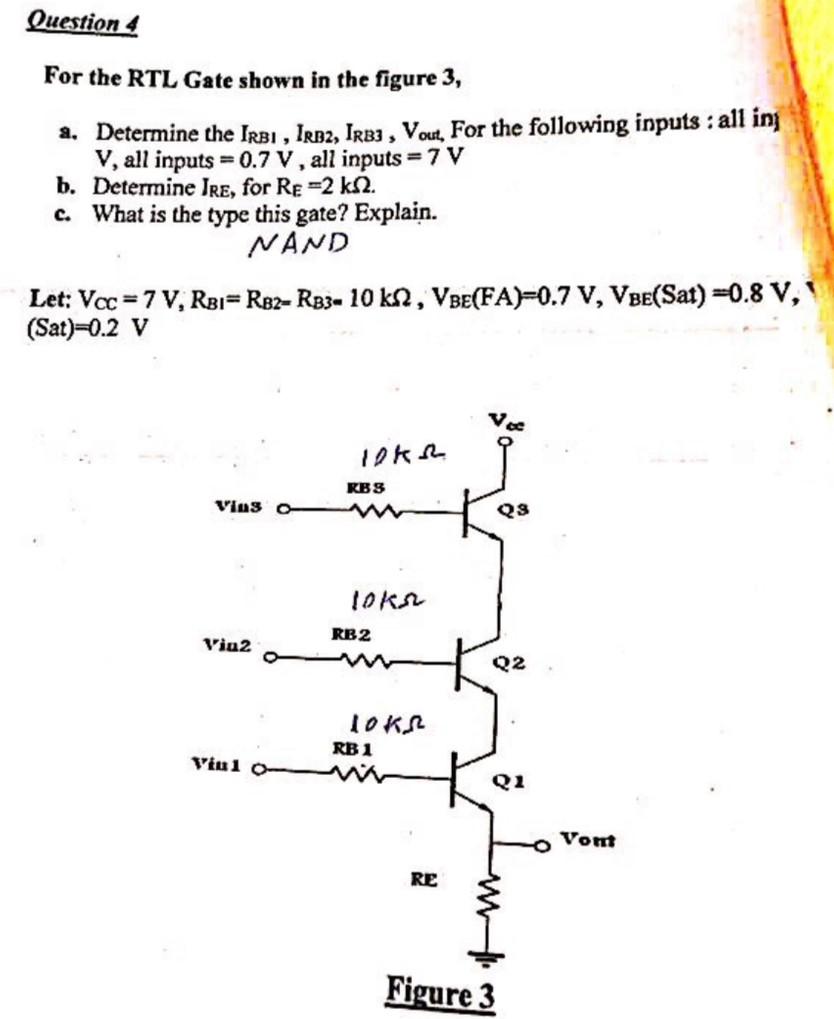Solved For the RTL Gate shown in the figure 3, a. Determine | Chegg.com