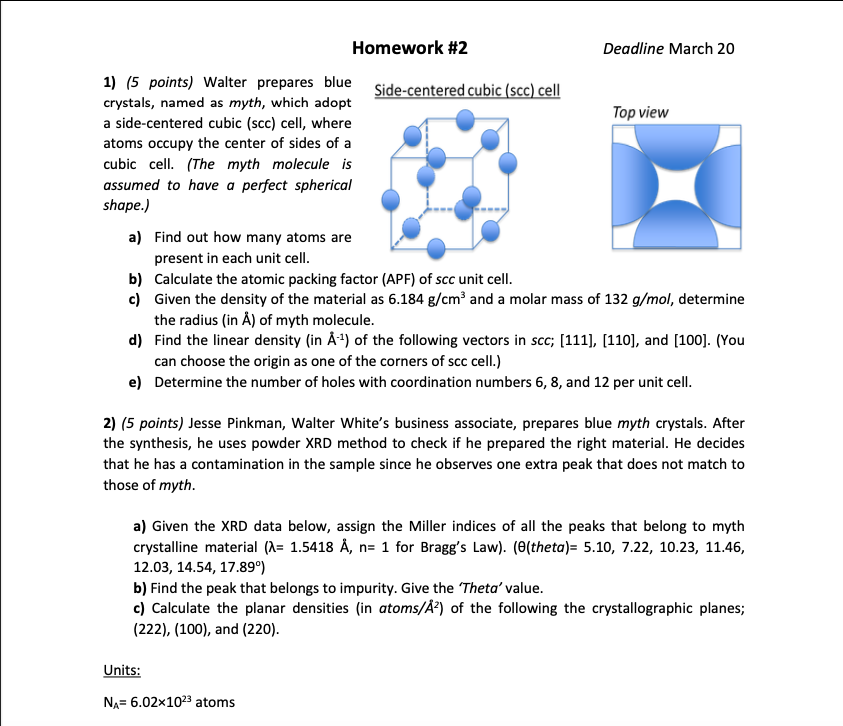 Solved Homework \#2 Deadline March 20 1) (5 points) Walter | Chegg.com