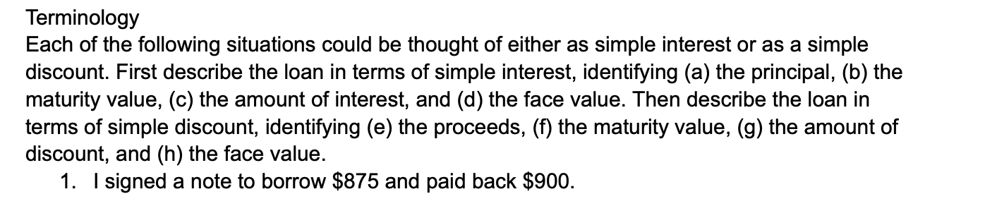 Solved Terminology Each of the following situations could be | Chegg.com