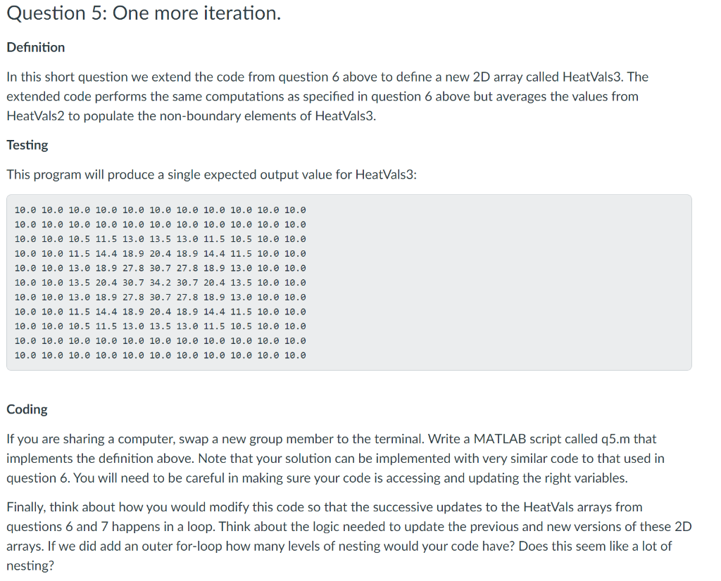 Solved Question 3: Building, Changing and Visualising a 2D | Chegg.com