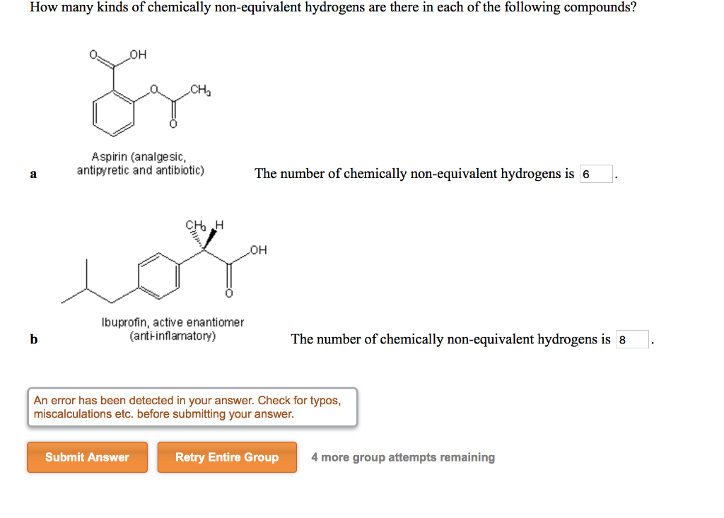 Solved How many kinds of chemically non-equivalent hydrogens | Chegg.com