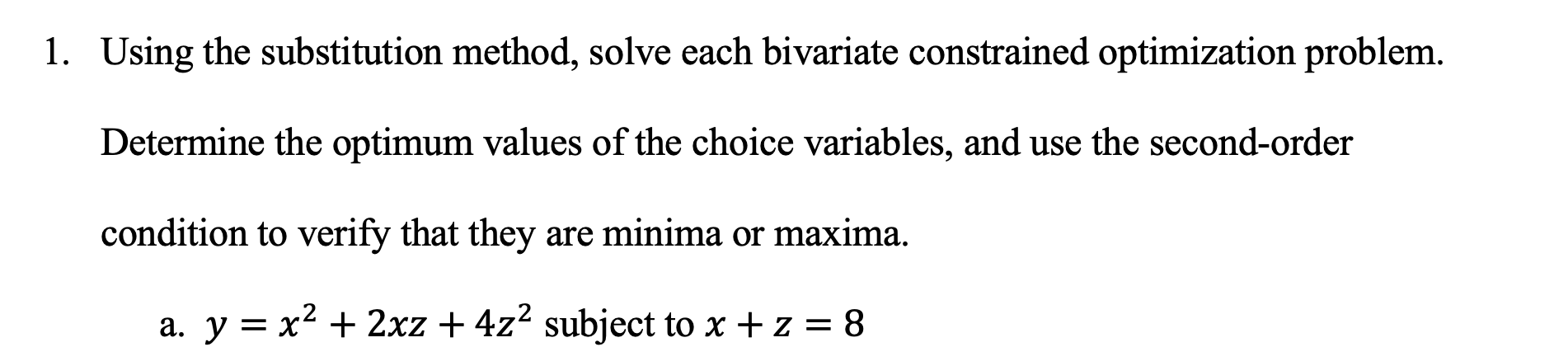 Solved Using the substitution method, solve each bivariate | Chegg.com