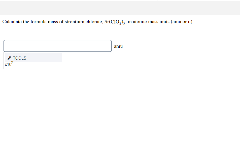 Solved Calculate the formula mass of strontium chlorate, | Chegg.com
