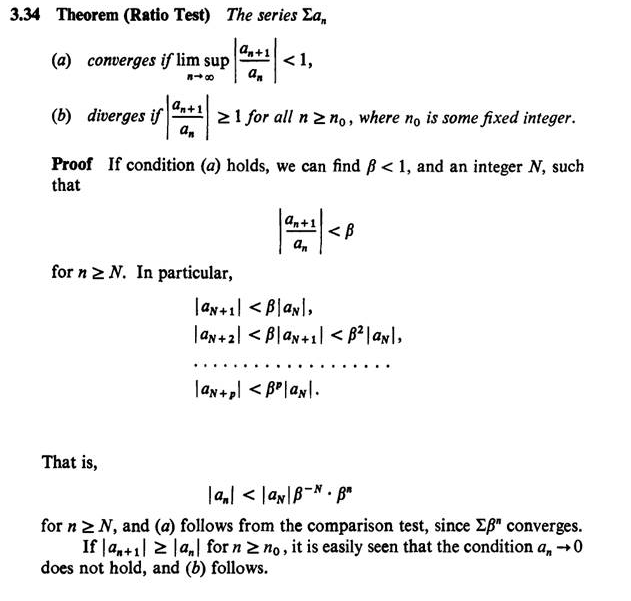 Solved 4 Theorem (Ratio Test) The series Σan (a) converges | Chegg.com