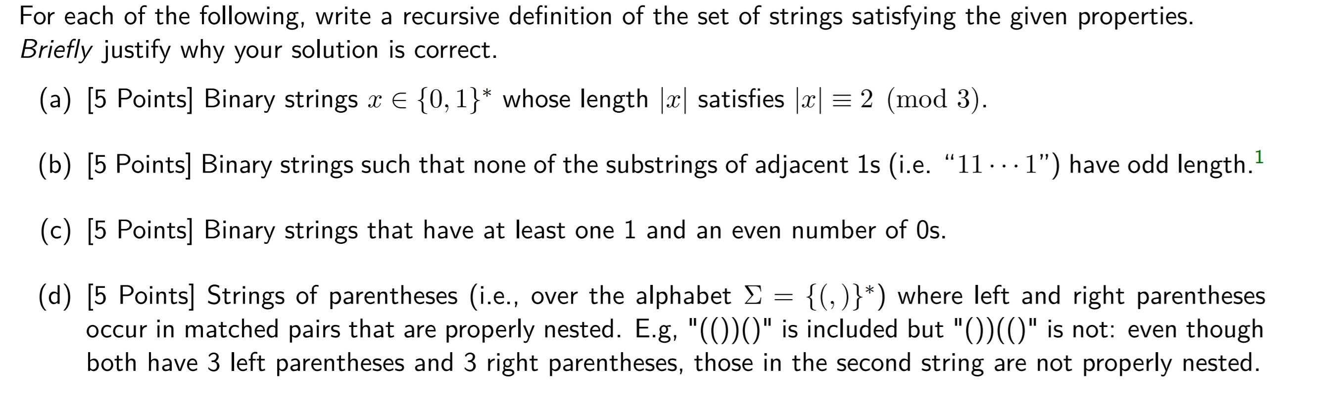 For each of the following, write a recursive | Chegg.com