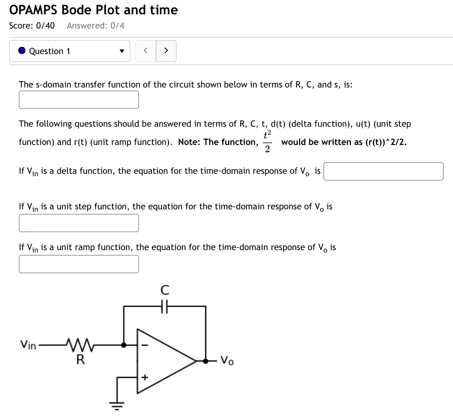 Solved The s-domain transfer function of ﻿the circuit shown | Chegg.com