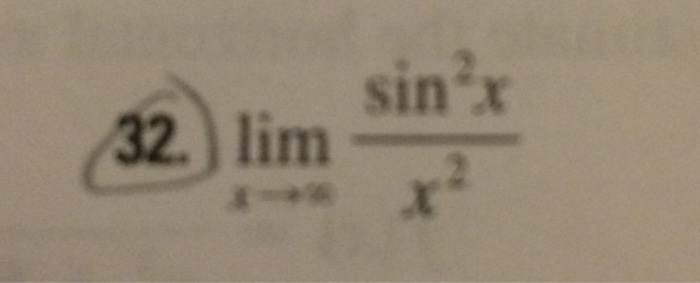 Solved Find the limit for x going to infinity Lim sin^2 | Chegg.com