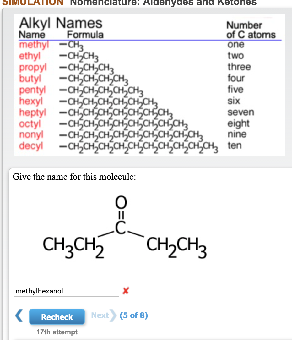 Solved Nomenclature: Aldenydes and Ketones Alkyl Names | Chegg.com