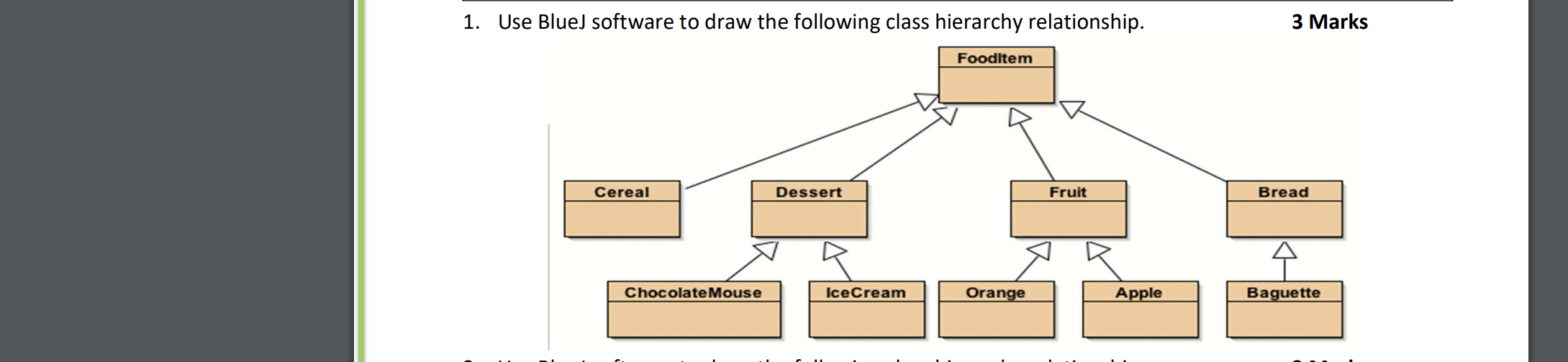 1. Use BlueJ software to draw the following class | Chegg.com