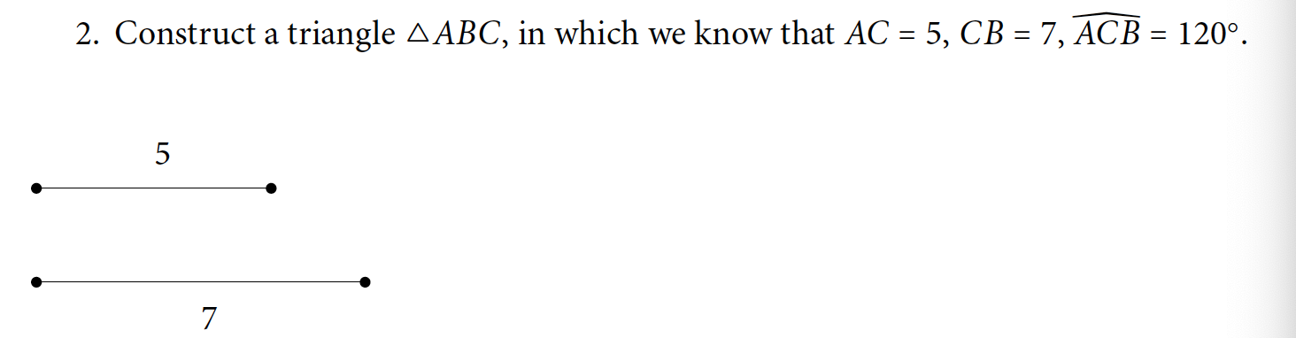 Solved 2. Construct a triangle A ABC, in which we know that | Chegg.com