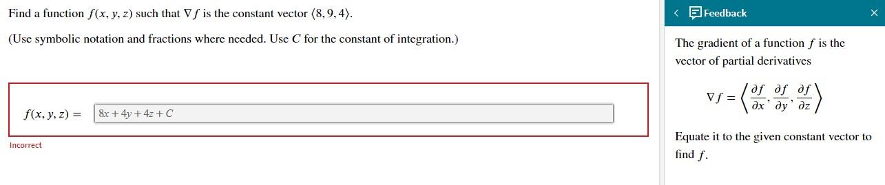 Solved Find a function 𝑓(𝑥,𝑦,𝑧) such that ∇𝑓 is the | Chegg.com