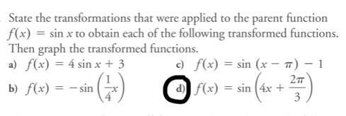 Solved State the transformations that were applied to the | Chegg.com
