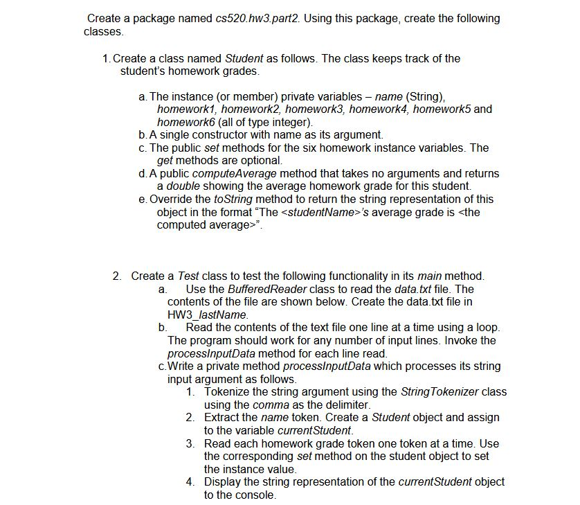 Solved Create A Package Named Cs520 Hw3 Part2 Using This