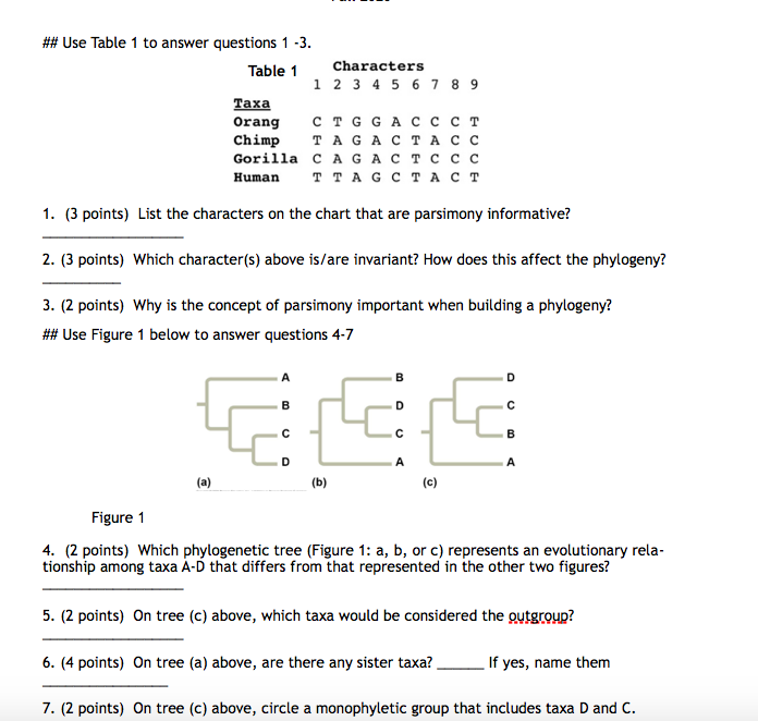 Solved ## Use Table 1 to answer questions 1 -3. Table 1 | Chegg.com Solved ## Use Table 1 to answer questions 1 -3. Table 1 | Chegg.com
