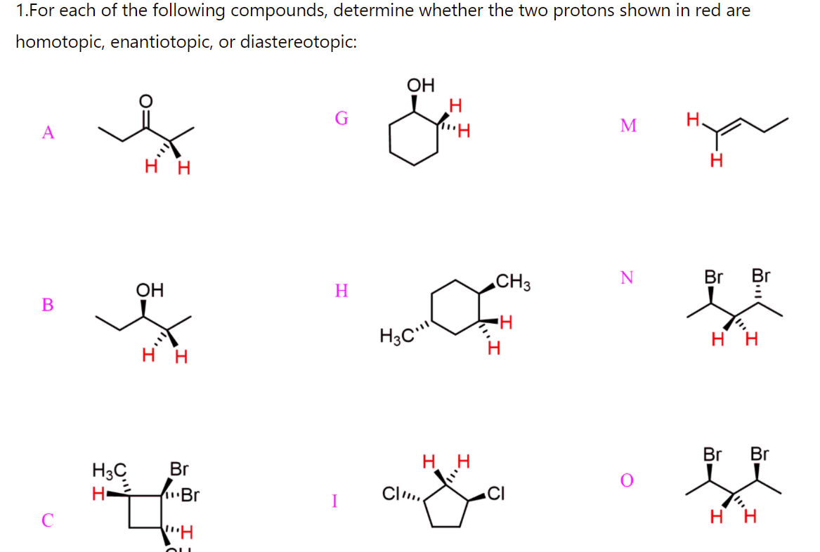 Solved 1.For each of the following compounds, determine | Chegg.com