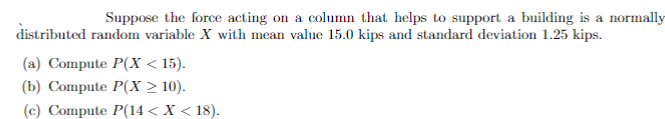 Solved Suppose The Force Acting On A Column That Helps To