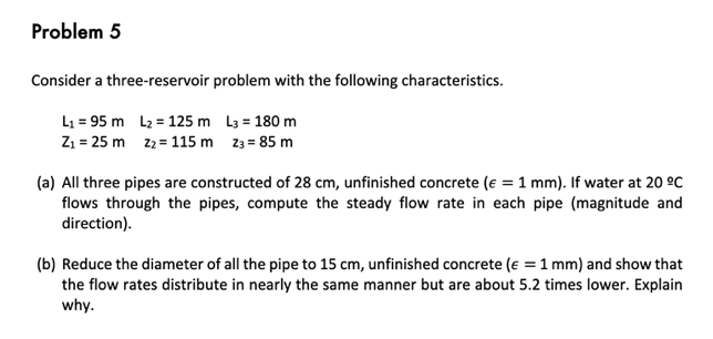 Solved Problem 5 Consider a three-reservoir problem with the | Chegg.com
