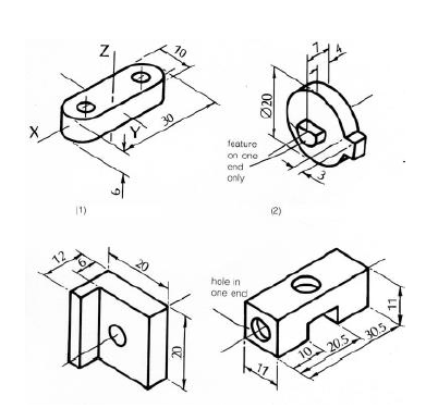 Four different small parts are shown in the Figure | Chegg.com