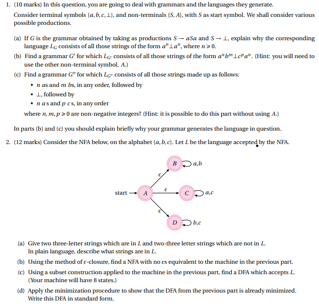 Solved 1. (10 marks) In this question, you are going to deal | Chegg.com