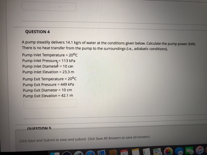 Solved ? Question Completion Status: QUESTION 3 A pump | Chegg.com Solved ? Question Completion Status: QUESTION 3 A pump | Chegg.com