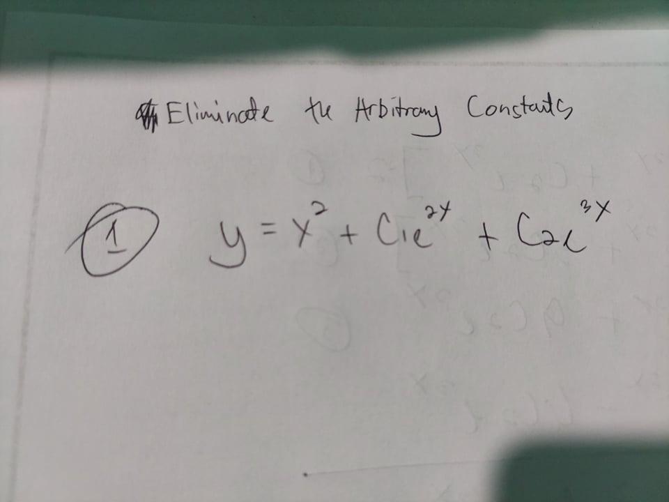 Solved Shin Eliminate the Arbitrary Constants 3y 1 y = y² + | Chegg.com Solved Shin Eliminate the Arbitrary Constants 3y 1 y = y² + | Chegg.com