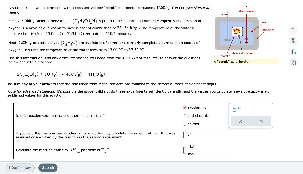 Solved A student runs two experiments with a constant-volume | Chegg.com