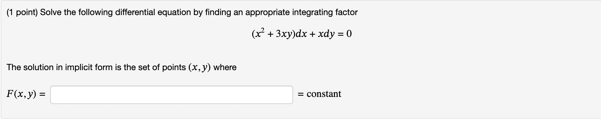 Solved (1 point) Solve the following differential equation | Chegg.com