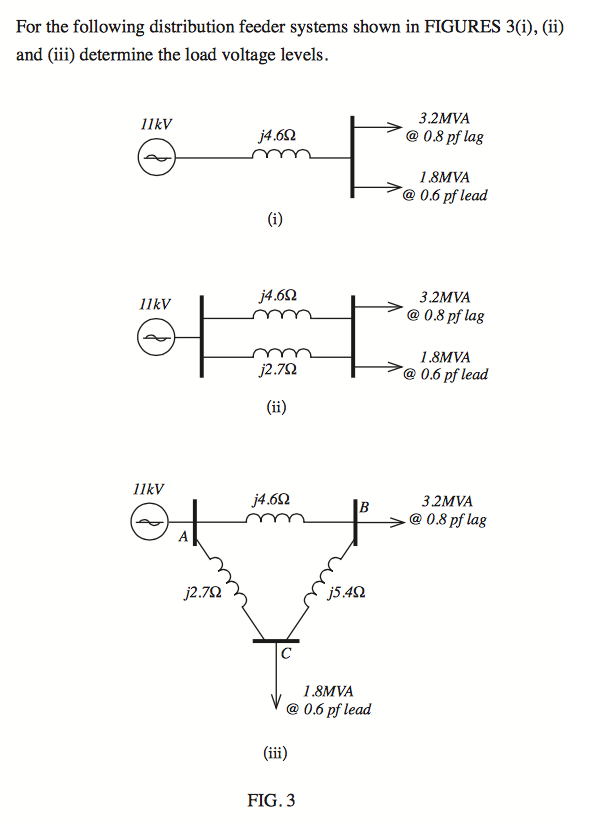 Solved For the following distribution feeder systems shown | Chegg.com