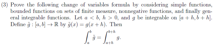 Solved 3) Prove the following change of variables formula by | Chegg.com Solved 3) Prove the following change of variables formula by | Chegg.com