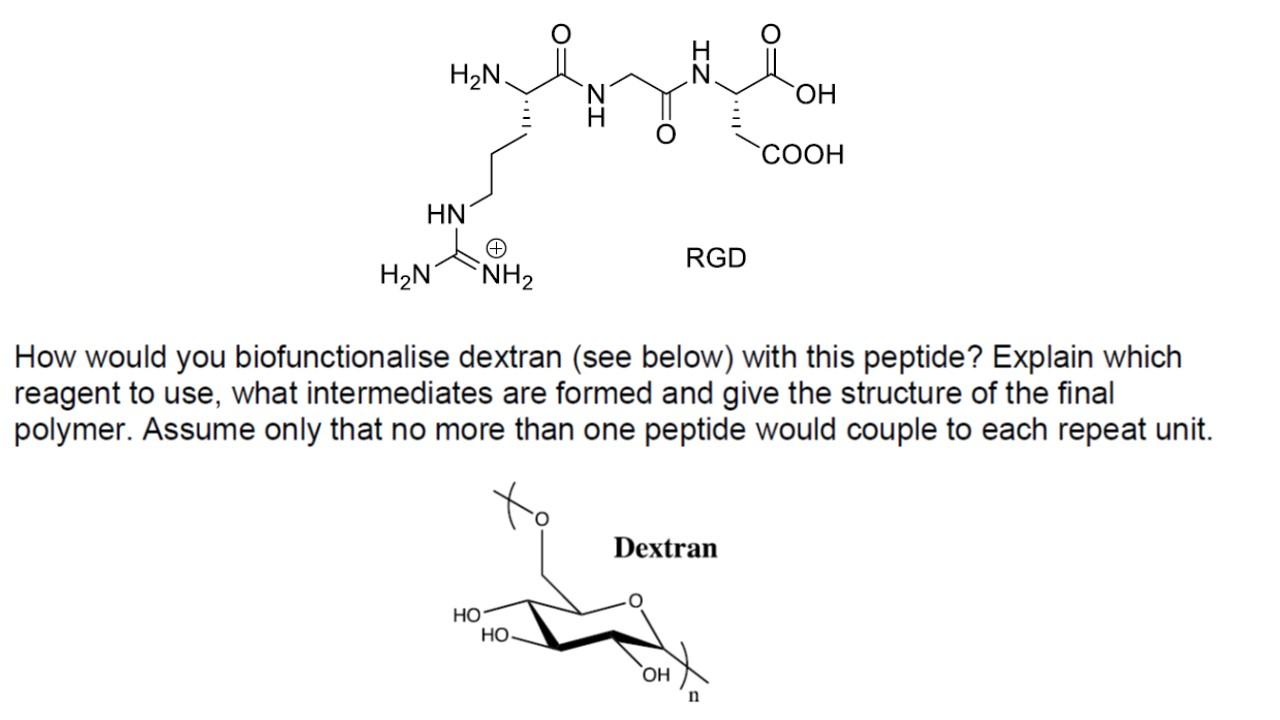 Solved H2N OH COOH HN RGD H2N NH2 How would you | Chegg.com