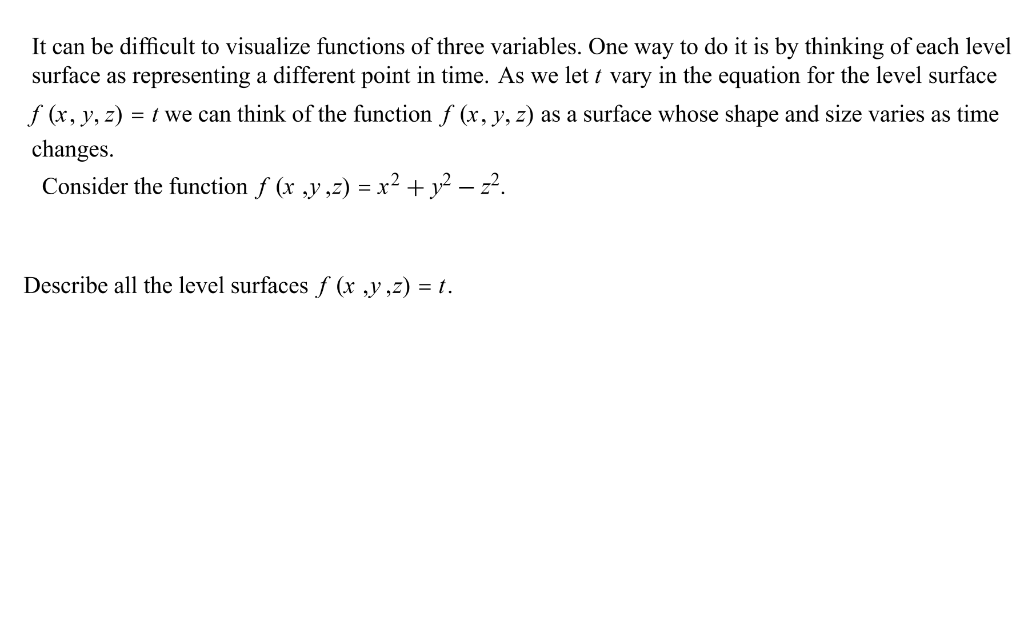 Solved It can be difficult to visualize functions of three | Chegg.com