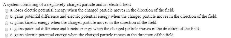Solved A system consisting of a negatively-charged particle | Chegg.com