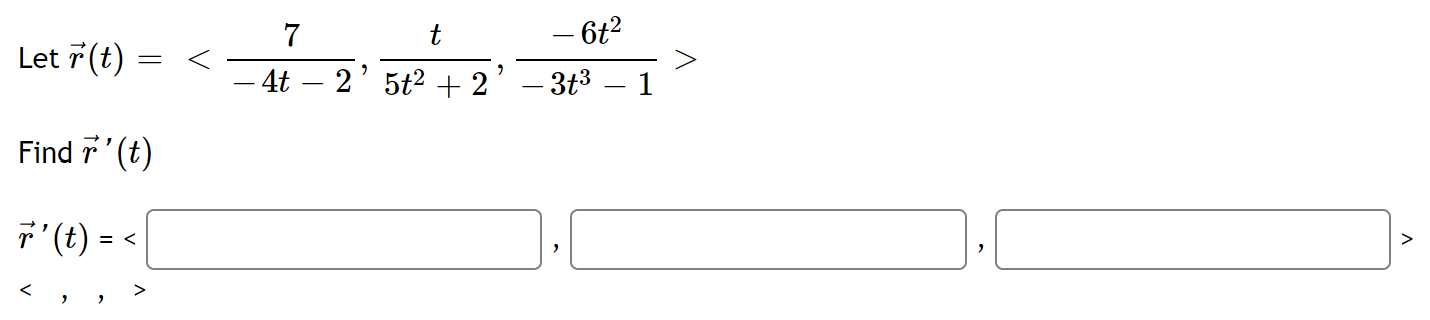 Solved Let r(t)= Find r′(t) | Chegg.com